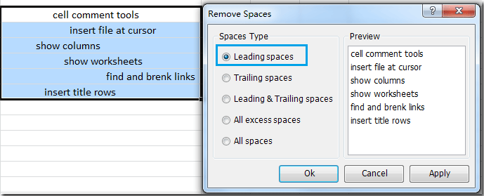 Quickly Remove Spaces Before After Text Or Remove Extra Spaces From Text In Excel